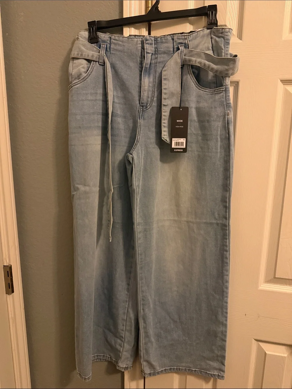 Express | Jeans | Express Light Blue Highwaist Wide Leg Jeans With Tie ...